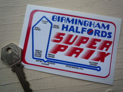BIRMINGHAM SUPER PRIX HALFORDS classic car race sticker | eBay UK