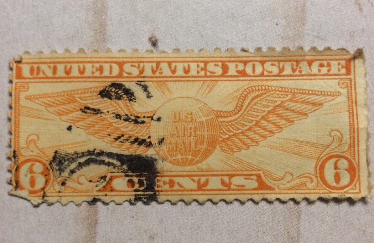 1934 Nice Used 6 Cent US "Air Mail" Stamp Orange C19 United States ...