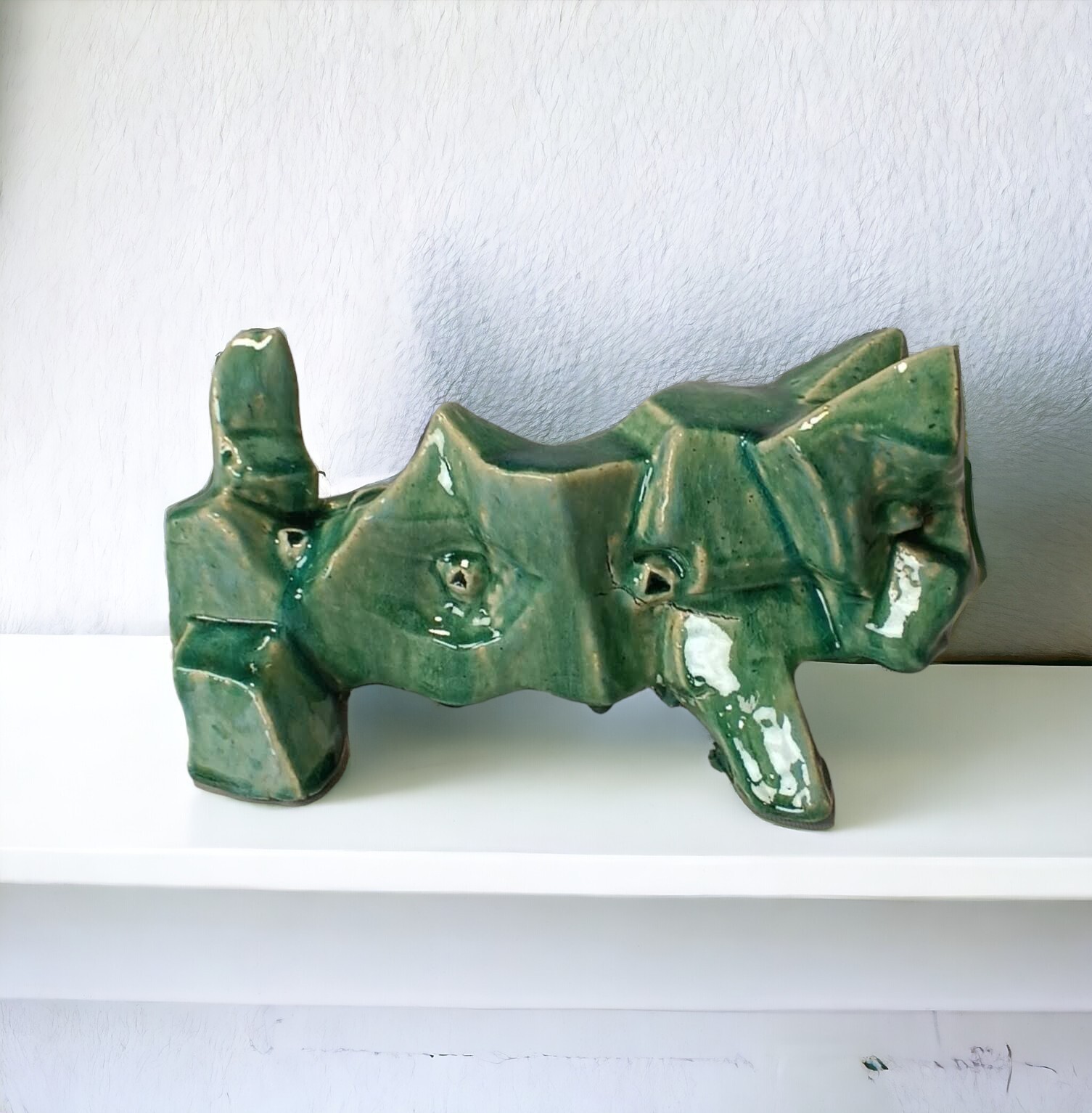 Abstract Ceramic Cat Sculpture. Cat statue. Handmade Art Statue. | eBay