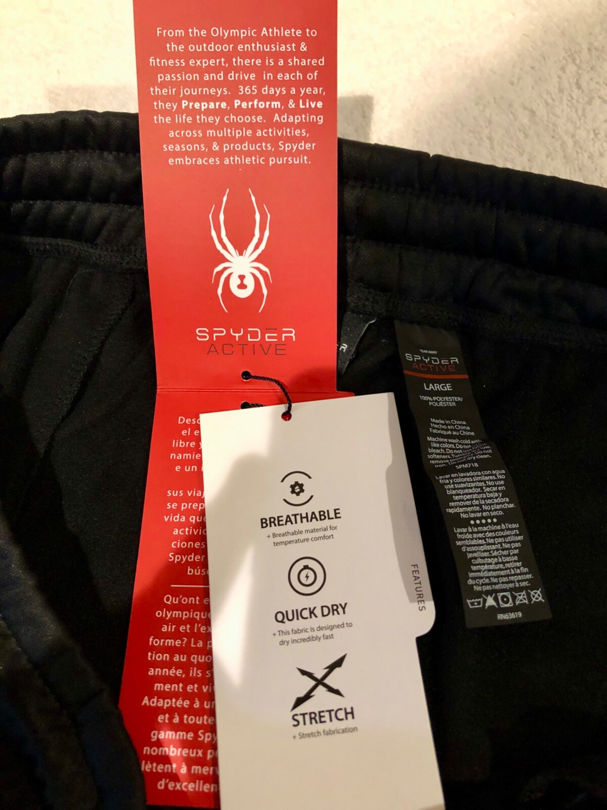 Spyder ProWeb Jogger Sweatpants Mens XL Black Active Tech Fighter MMA ...