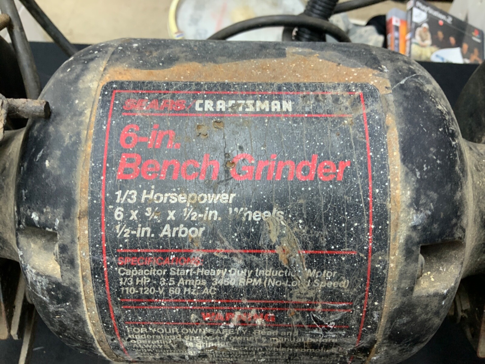 Craftsman 6" Bench Grinder with Light, Model 319.190400, 1/3 HP 3.5A | eBay