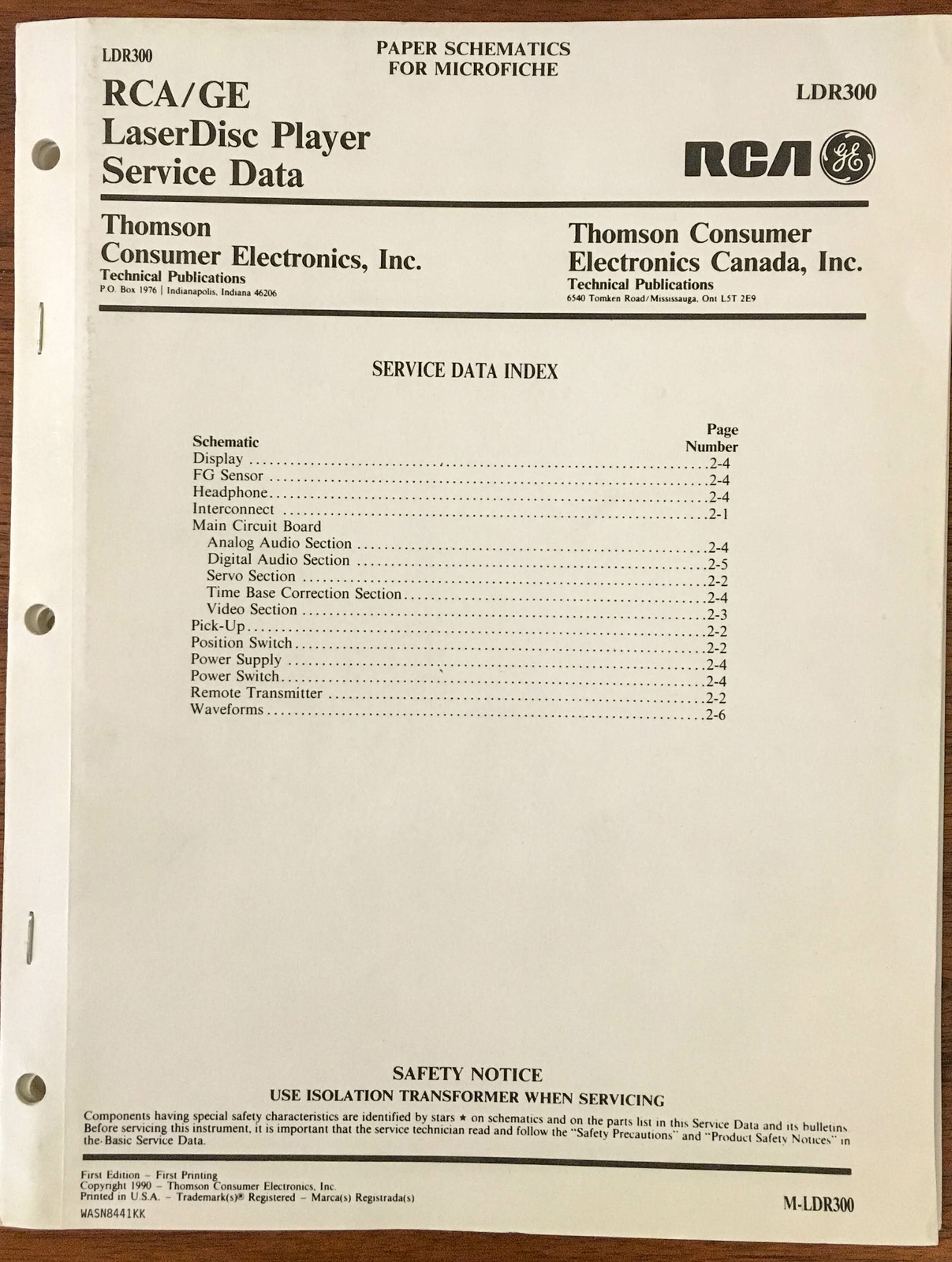 RCA / GE LDR300 LDR 300 Laserdisc Player Service Manual *Original* #1 ...