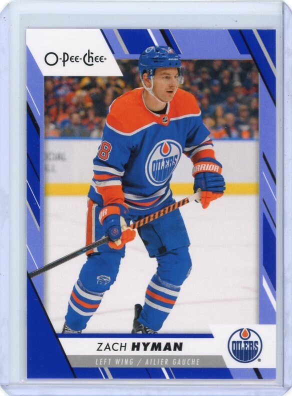 2023-24 O-Pee-Chee OPC Zach Hyman Blue Border - Edmonton Oilers | eBay