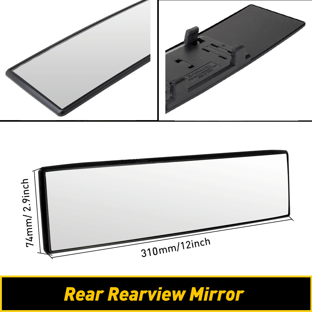 Universal Rear View Interior Car Mirror Wide Long Safety Clear Fits ...