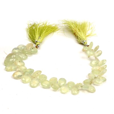 6X10-9X12 MM Prehnite Beads Gemstone Beads 8 Inch Faceted Pear Beads ...