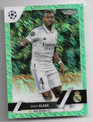 2022-23 Topps Chrome UEFA Neon Green Shimmer Card : David Alaba #335/ ...