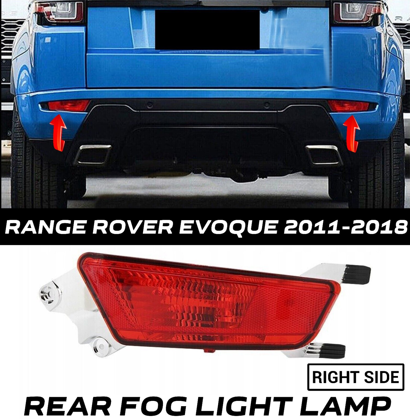 RIGHT REAR BUMPER REFLECTOR LIGHT FOG LAMP FOR RANGE ROVER EVOQUE L538 ...