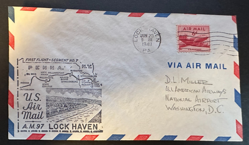 All American First Flight Lock Haven Pennsylvania - Newark New Jersey ...