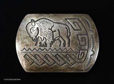 George Begay Handmade Navajo Sterling Silver Bison Belt Buckle | eBay