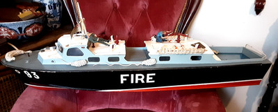 Vtg Aerokits RAF Vosper Fire boat crash tender Wooden Model 35 inch rc ...