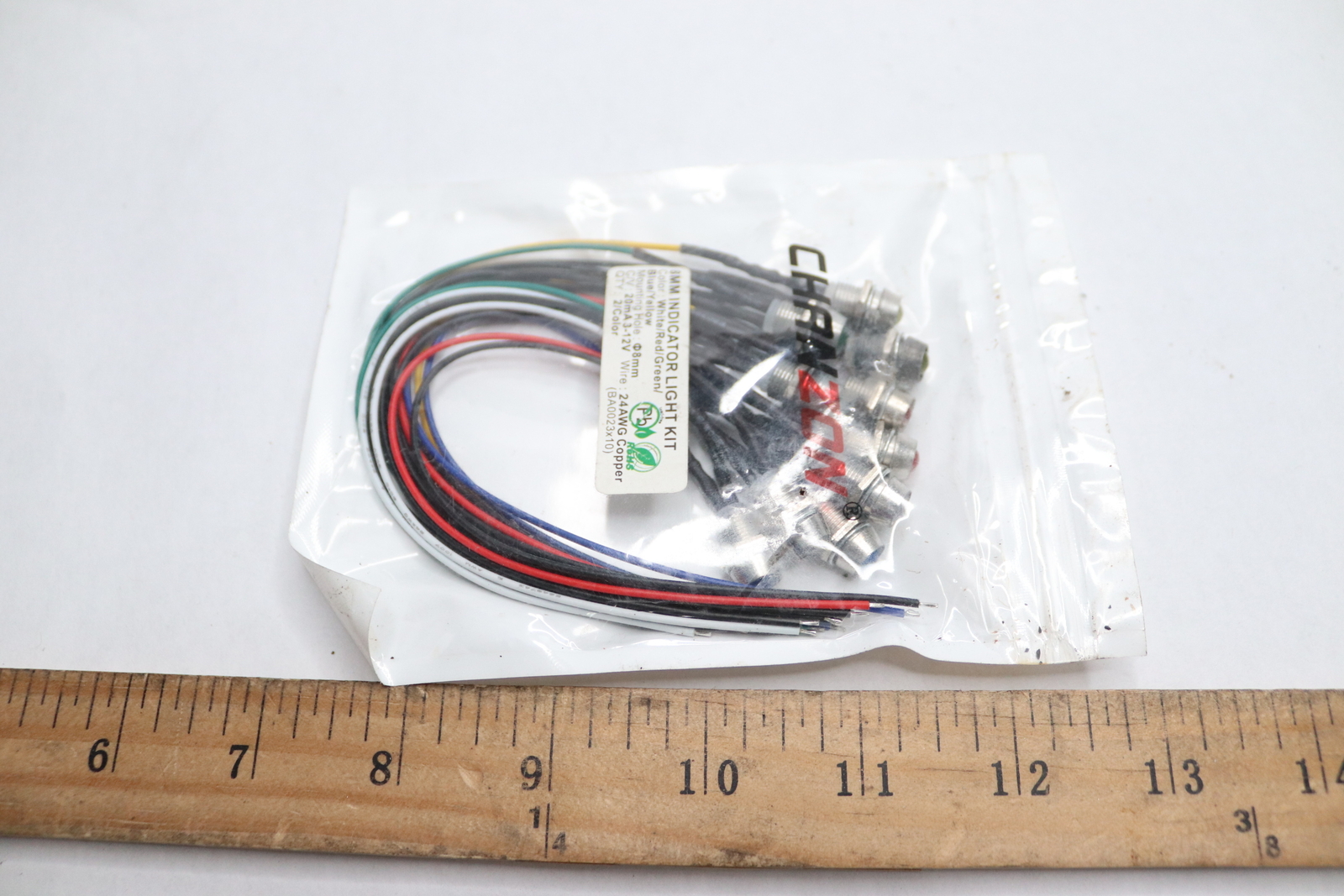 10-Piece Chanzon LED Pilot Diode Light 24 AWG 8mm 10ZSD8W-YT-5SE-5SE ...