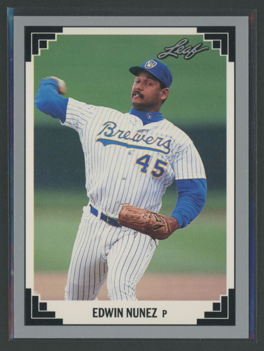 1991 Leaf Edwin Nunez Milwaukee Brewers #352 | eBay