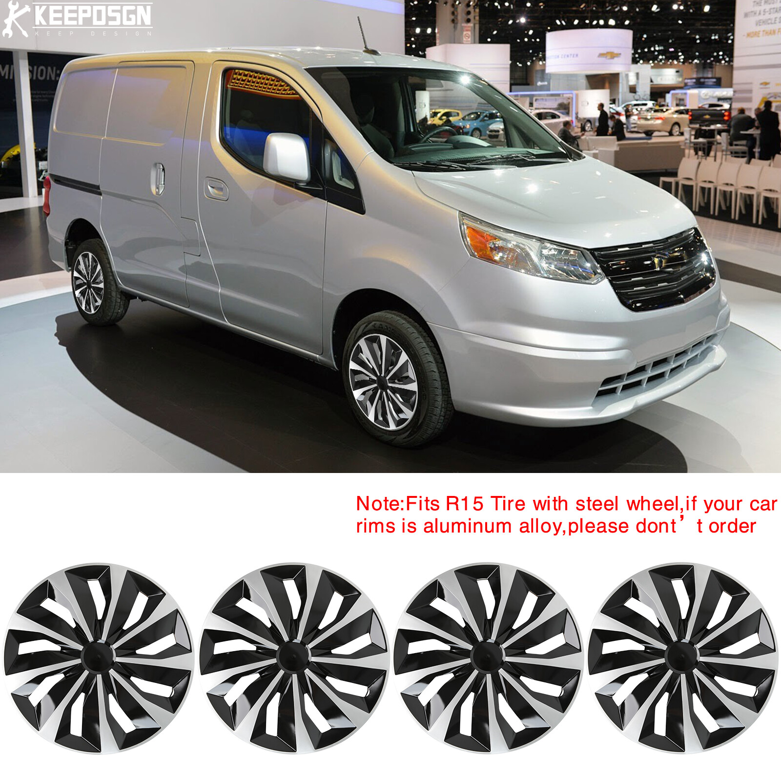 For Chevy City Express 15" 4 Hubcaps Wheel Covers Hub Caps Fits R15 ...