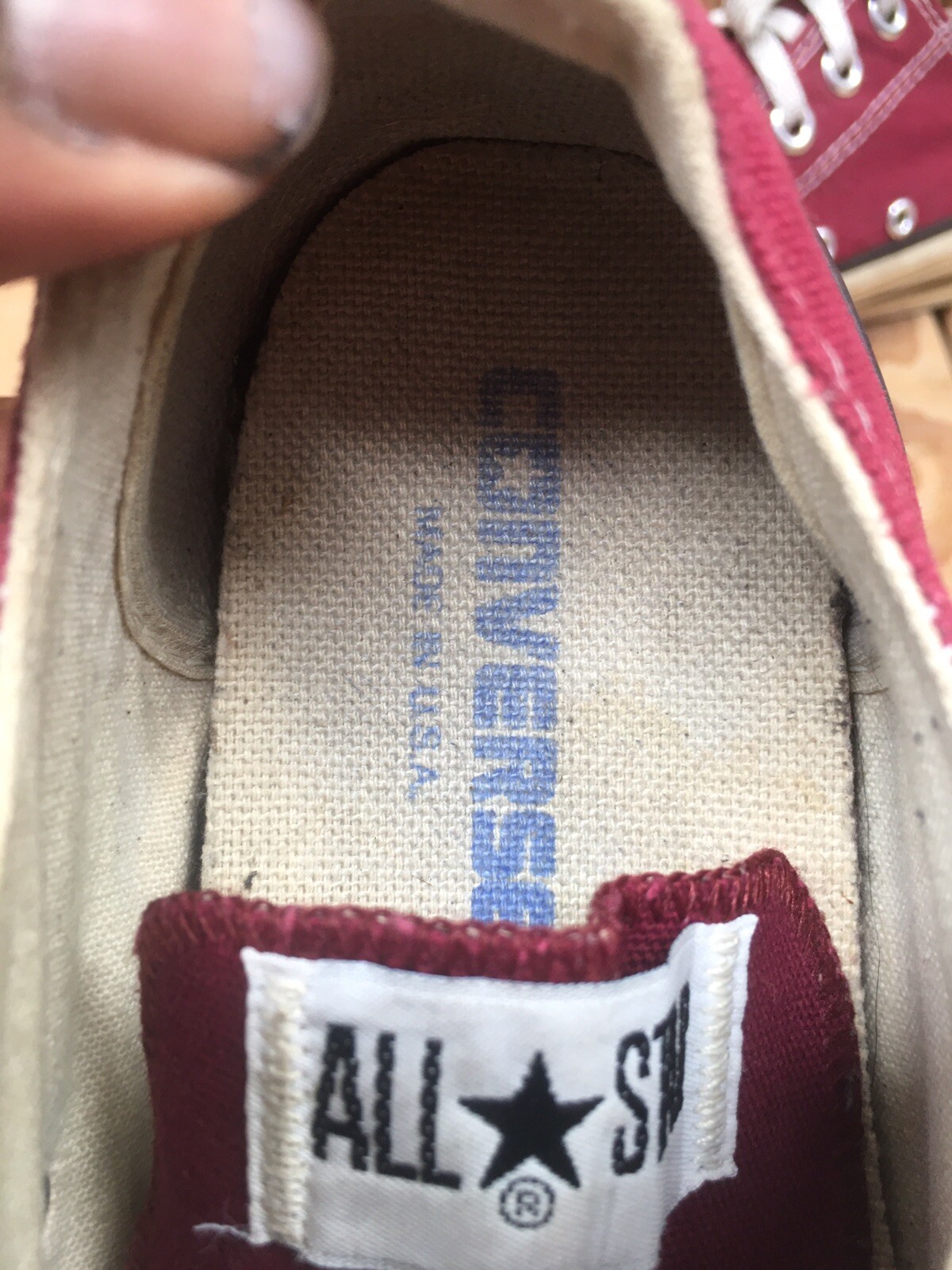 VTG Rare Chuck Taylor All Star Low Top Converse Maroon Made In USA sz 7 ...