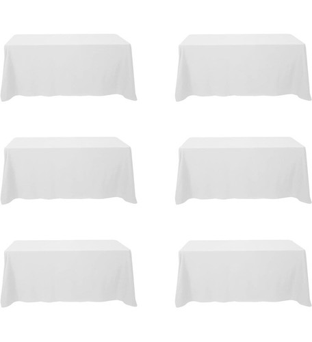 6 Pack White Tablecloths for 6 Foot Rectangle Tables 90 x 132 Inch | eBay