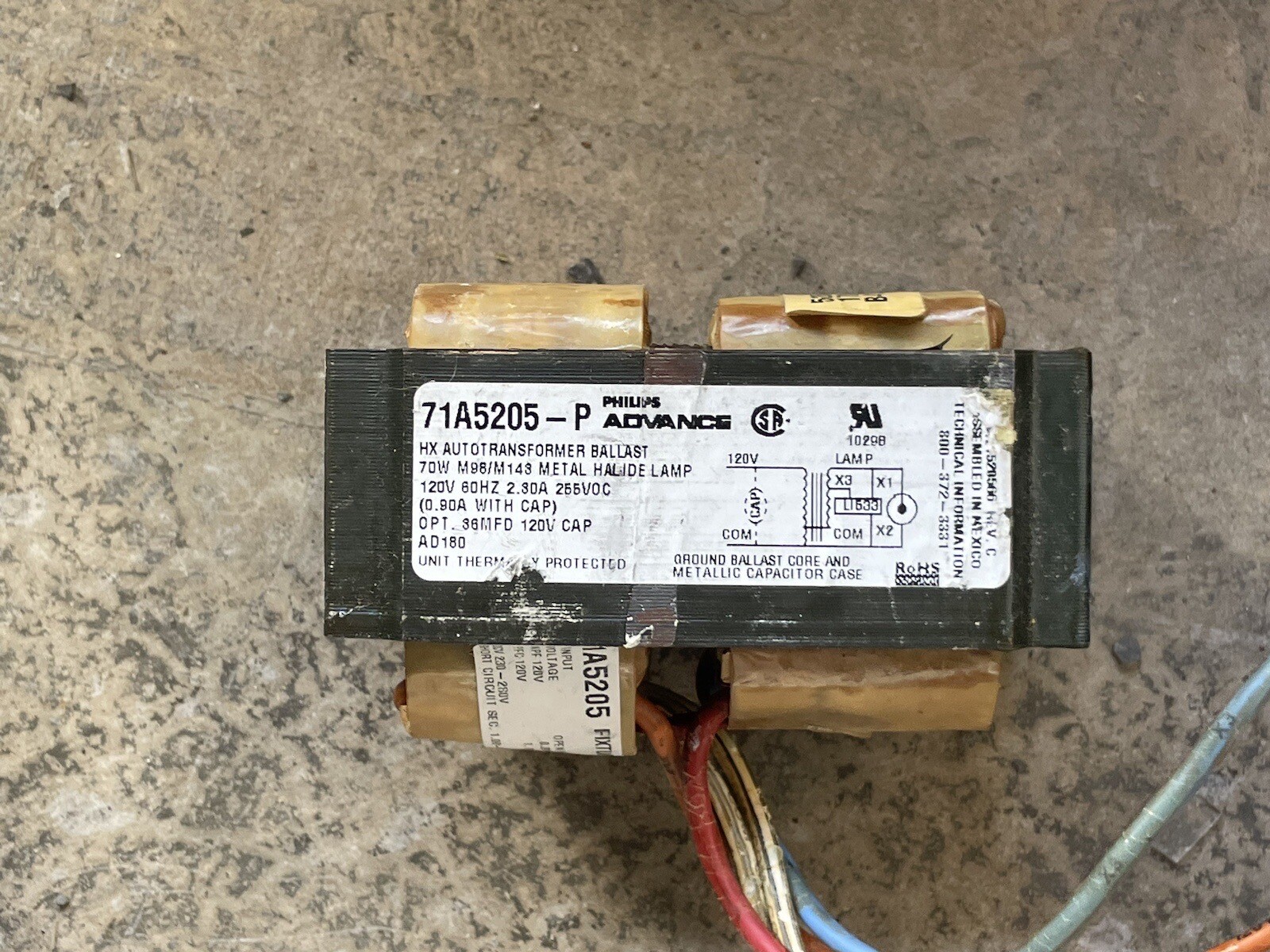 Phillips Advance 7145205 HX Autotransformer Ballast For 70W Metal ...