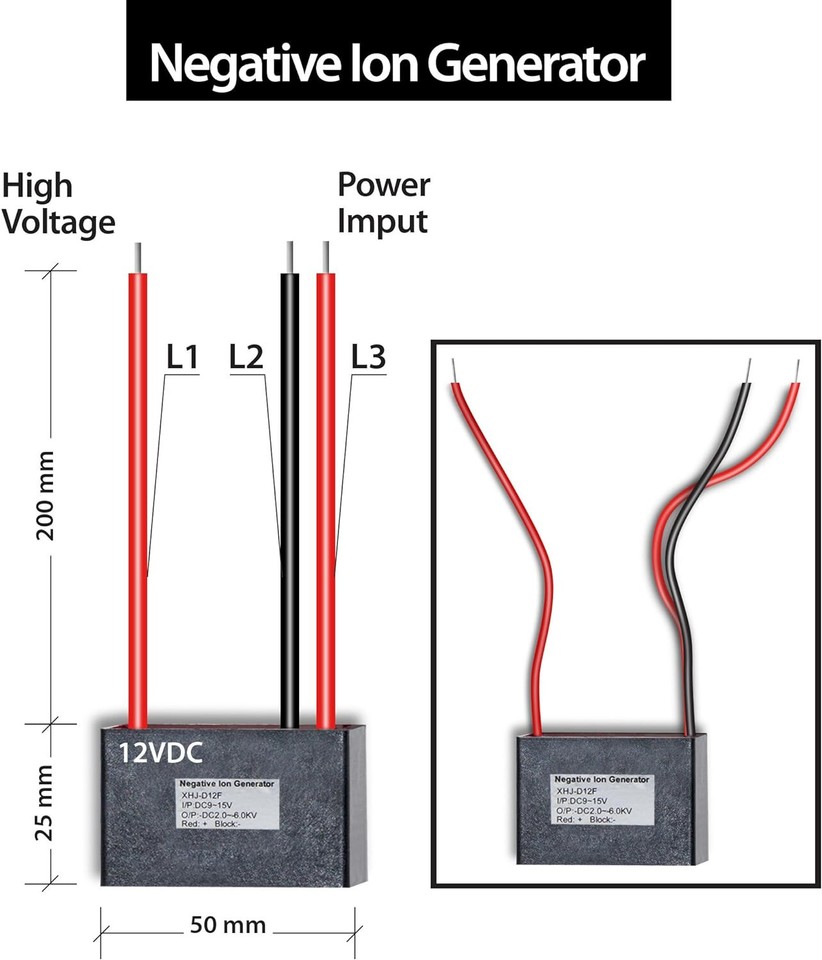 Negative ion Generator 12V ionizer High Density Plasma Module Air ...