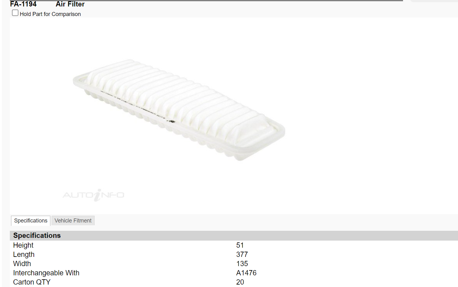 Sakura Air Filter for Toyota Rav4 ACA20 ACA21 ACA22 ACA23 Tarago ACR30R ...