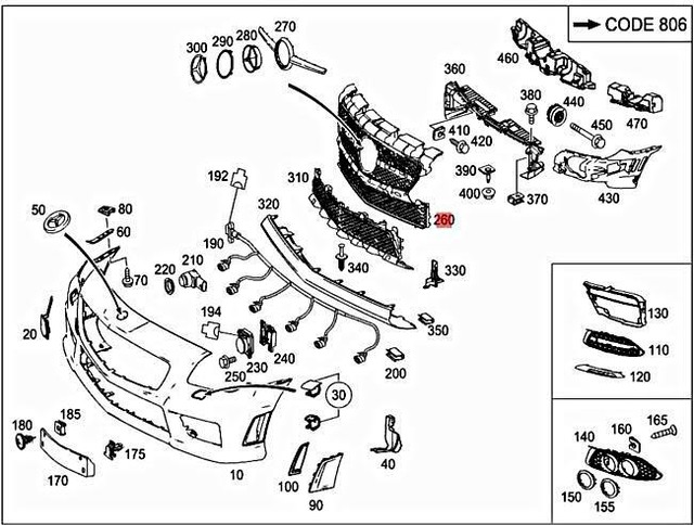 Mercedes-Benz 1728880560 Genuine OEM Grille ASSY for sale online | eBay