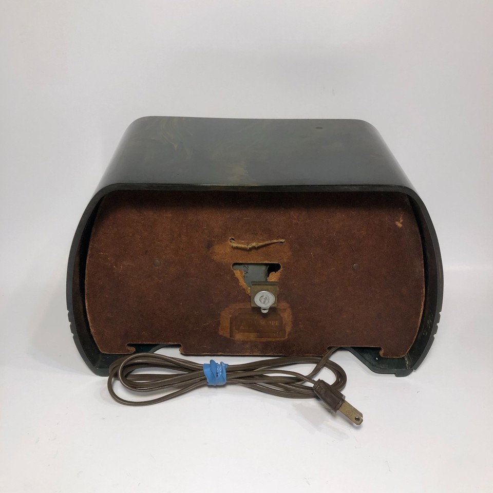 VINTAGE FADA 252 TEMPLE CATALIN TUBE RADIO GREEN SWIRL (Case Has Crack ...