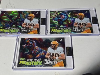 3 Sam Leavitt, 2024 Wild Card Dino-Might Pre-Historic 11/18, 4/18, 6/10 ...
