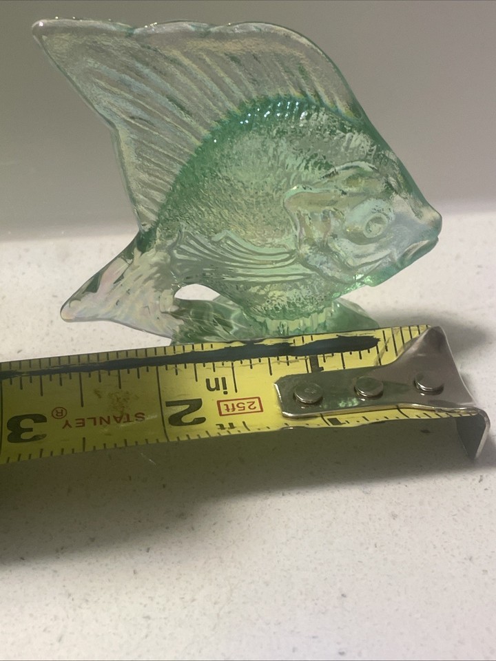 Fenton Green Sunfish Glass Figurine Fish Iridescent Paperweight | eBay