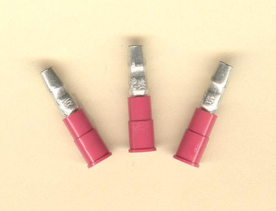 25 Red Insulated SNAP PLUG BULLET Terminal Connector #22-18 Wire Gauge ...