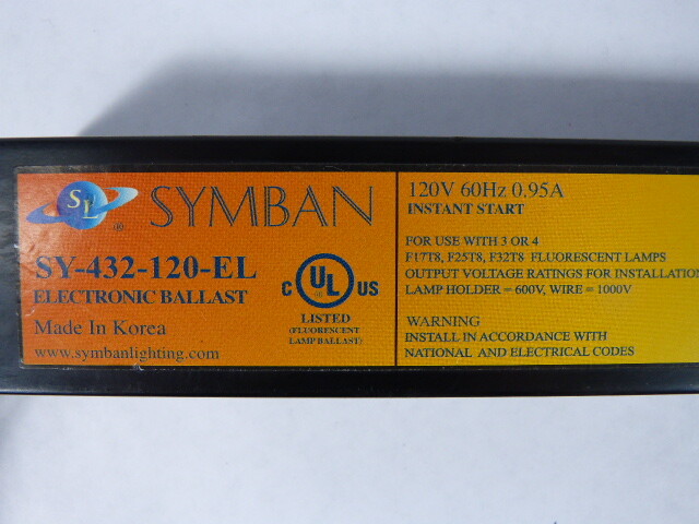Symban SY-432-120-EL Ballast 120V 60Hz 0.95A USED | eBay