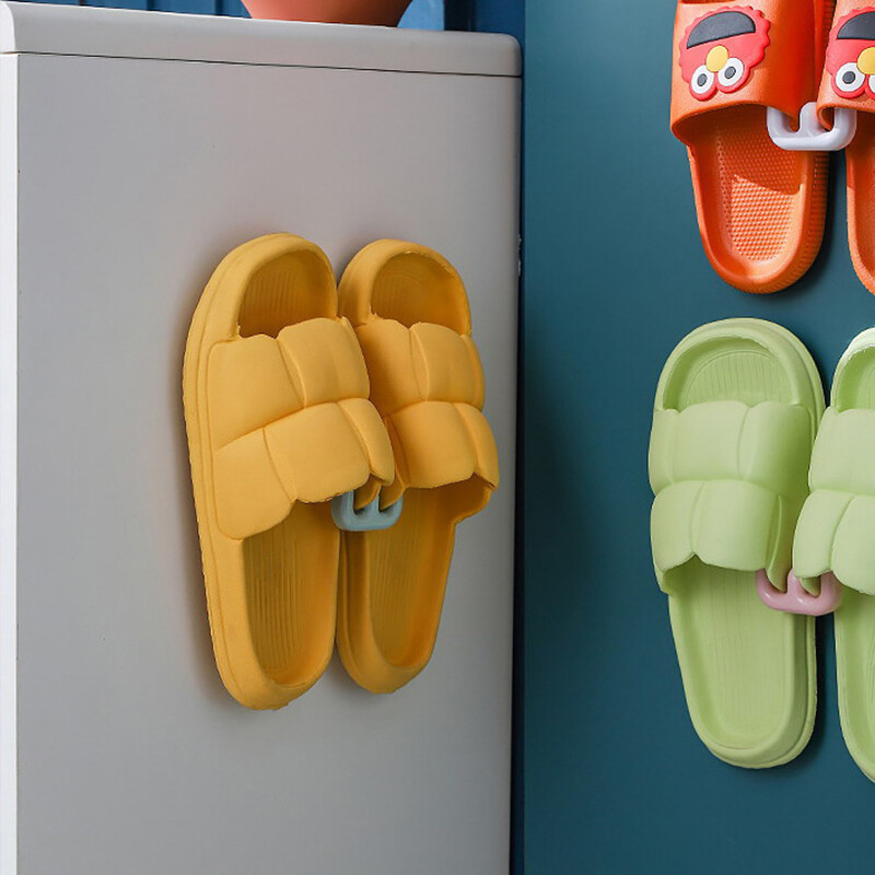 3pcs Bathroom Slipper Shelf Self-adhesive No Punching Wall Mounted Shoe ...