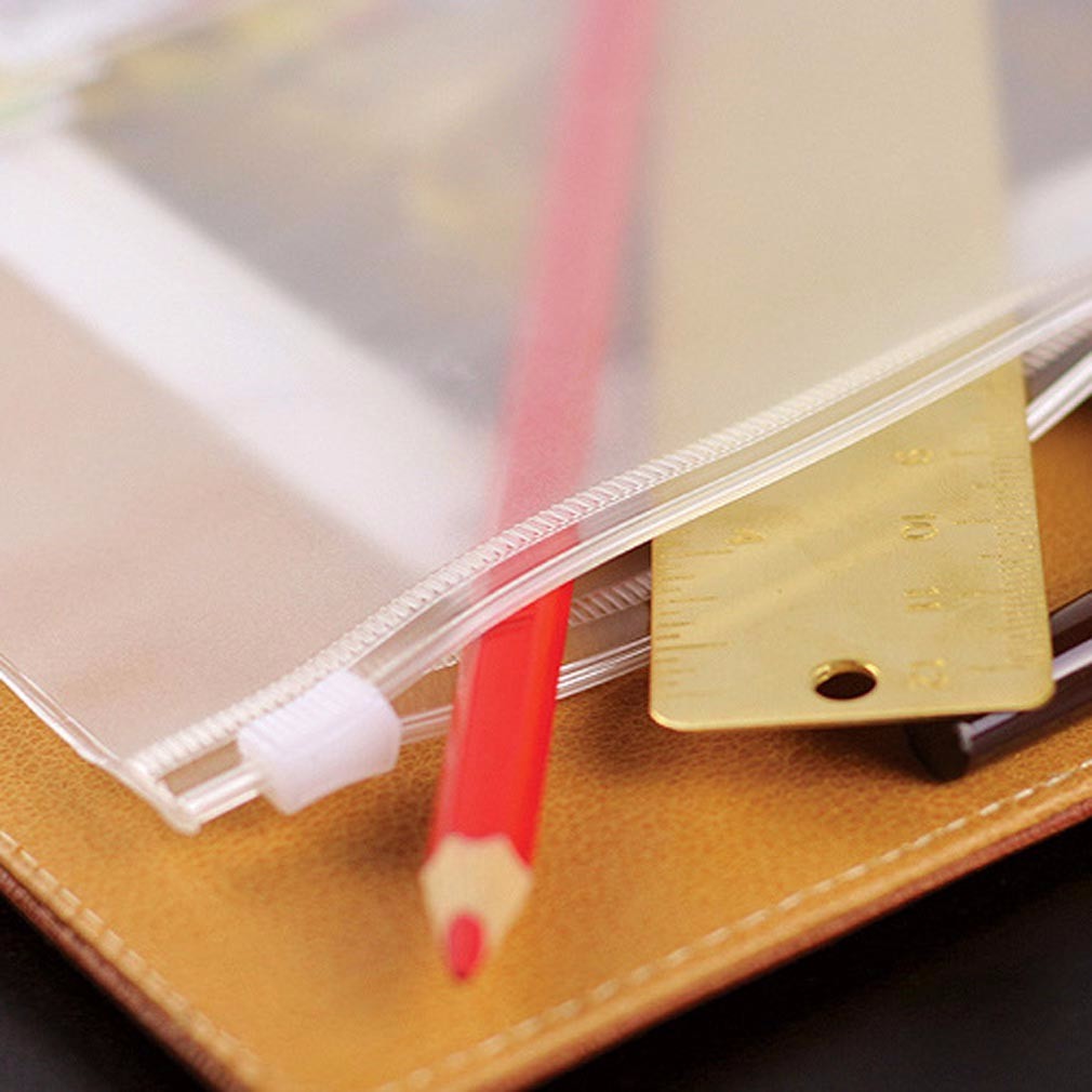 A5/A6/A7 Size Plastic Zip Lock Envelope Zipper Wallet Insert Refill ...