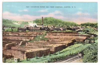 c1930 PC: View of Champion Paper & Fiber Company – Canton, North ...