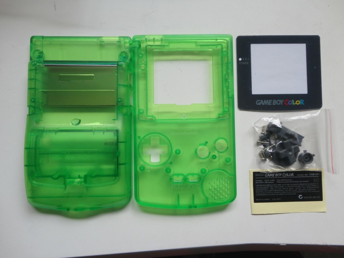 Game Boy Pocket GBC Replacement Housing Shell - Clear Green Full Case ...