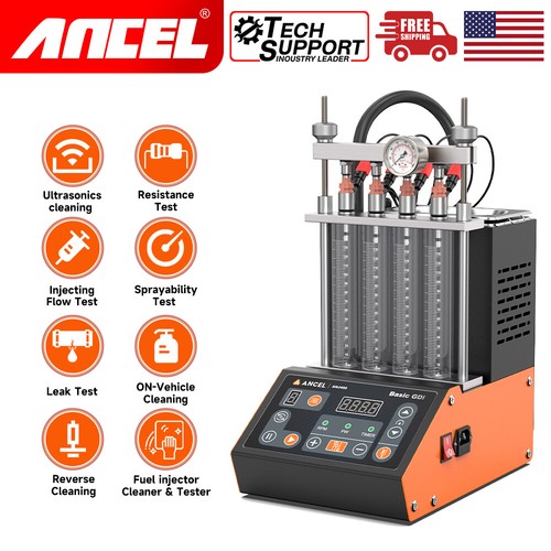 Ultrasonic Car GDI Injector Cleaner Machine Injector Tester Tool Kit 4 ...