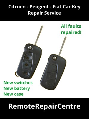 Fiat Ducato Citroen Berlingo Iveco 3 button remote flip key fob repair ...