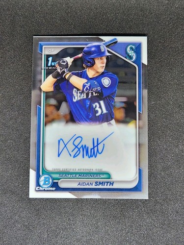 2024 Bowman Chrome Auto Aidan Smith 1st Bowman Mariners - Rays ...