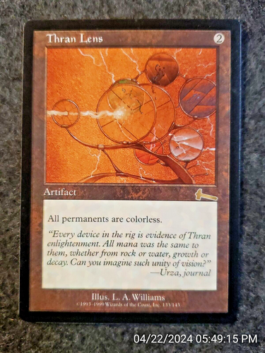 Thran Lens Urza's Legacy UN-PLAYED NM Rare MAGIC THE GATHERING CARD ...