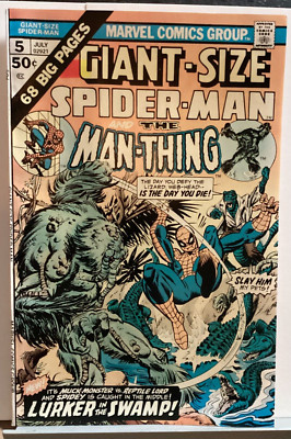 GIANT SIZE SPIDER-MAN & MAN-THING #5 MARVEL 1975 *COVER FADED | eBay
