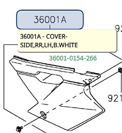 Kawasaki OEM 2008-2023 Klx140 White Side Cover 36001-0154-266 | eBay