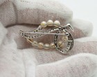 VINTAGE PLATINUM PIN BROOCH WITH PEARLS & SINGLE CUT DIAMONDS | eBay