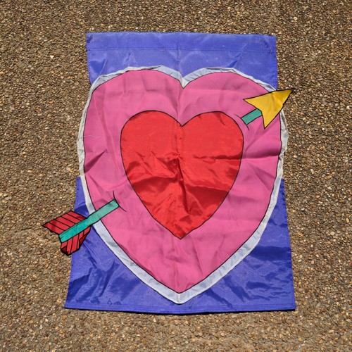 Valentine's Day Heart Love Appliqué Embroidered Double Side 28x40 Cupid ...