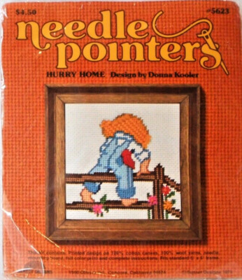 #5623 SUNSET NEEDLEPOINTERS "HURRY HOME" LITTLE CHILD NEEDLEPOINT KIT NIP! | eBay