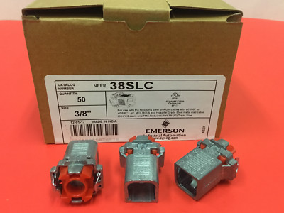 Emerson - P/N: 38SLC - 3/8" - Double Snap Lock BX/MC Connector - Qty ...