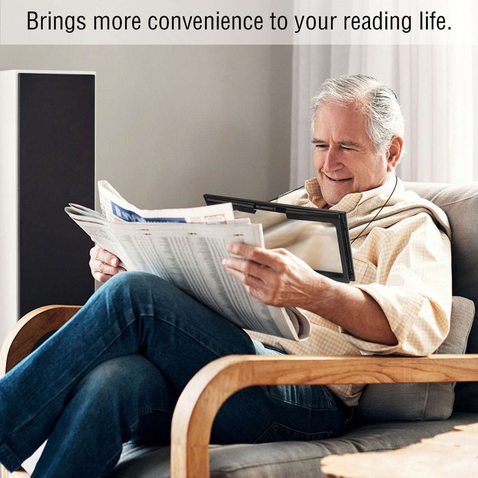 Large Full-Page Reading Magnifier with LED Lighted 3X Hands-Free ...