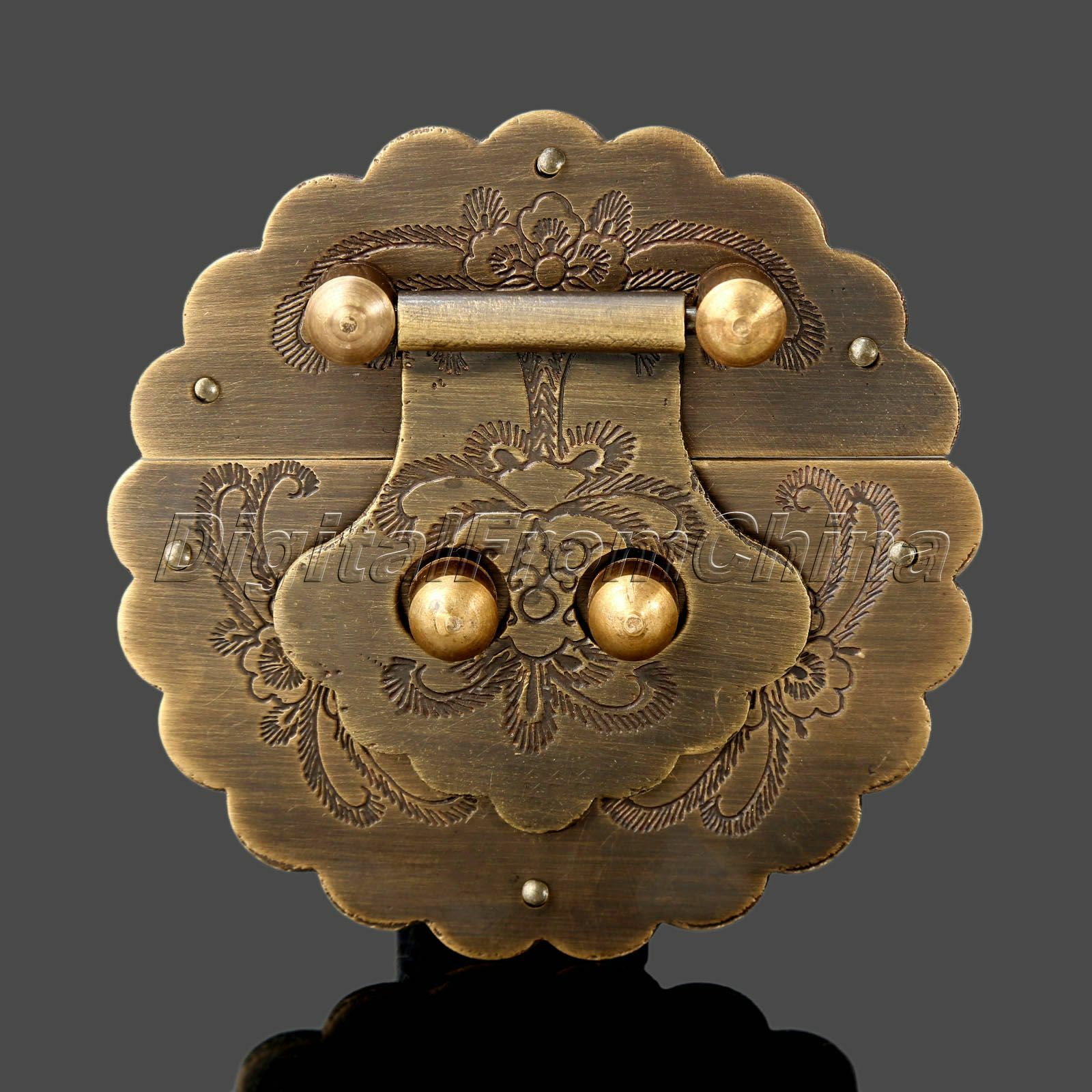 3.15" Brass Chinese Hardware Latch Copper Trunk Handle Box Hand ...