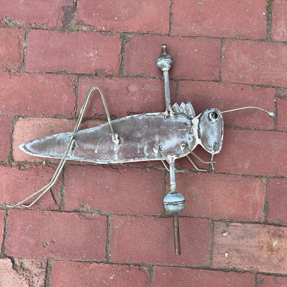 Vtg Antique Grasshopper Copper Weathervane Topper, Unique, Patina | eBay