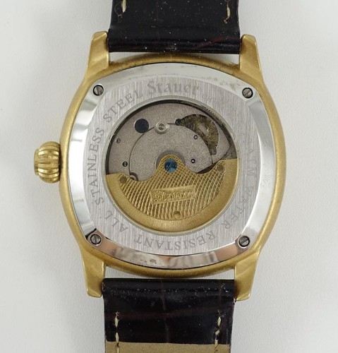 Men Stauer Dashtronic Jump Hour Watch 21 Jewels/Automatic/Gold Tone ...