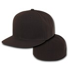 Brown Fitted Flat Bill Plain Solid Blank Baseball Ball Cap Caps Hat ...