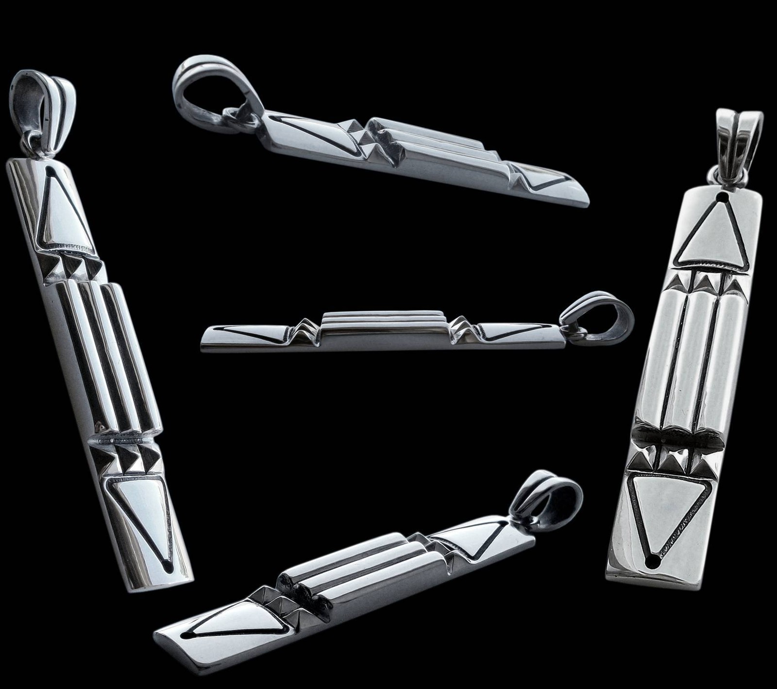 Sterling Silver Atlantis Pendant, Black Finish Inspired by Atlantis ...