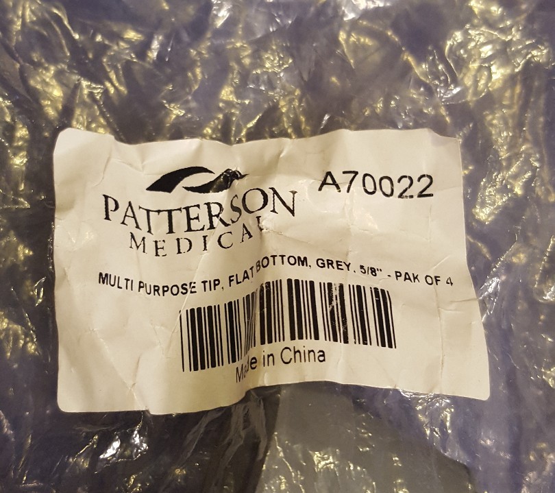 Patterson Medical Multi Purpose Tip, Flat Bottom, Grey, 5/8" Pack of 8 ...