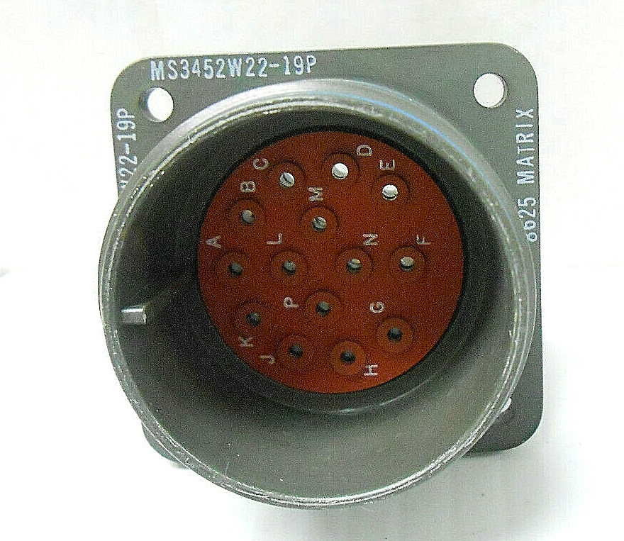 MS3452W22-19P MATRIX RECEPTACLE CONNECTOR, NEW OLD STOCK MADE IN 1986 ...